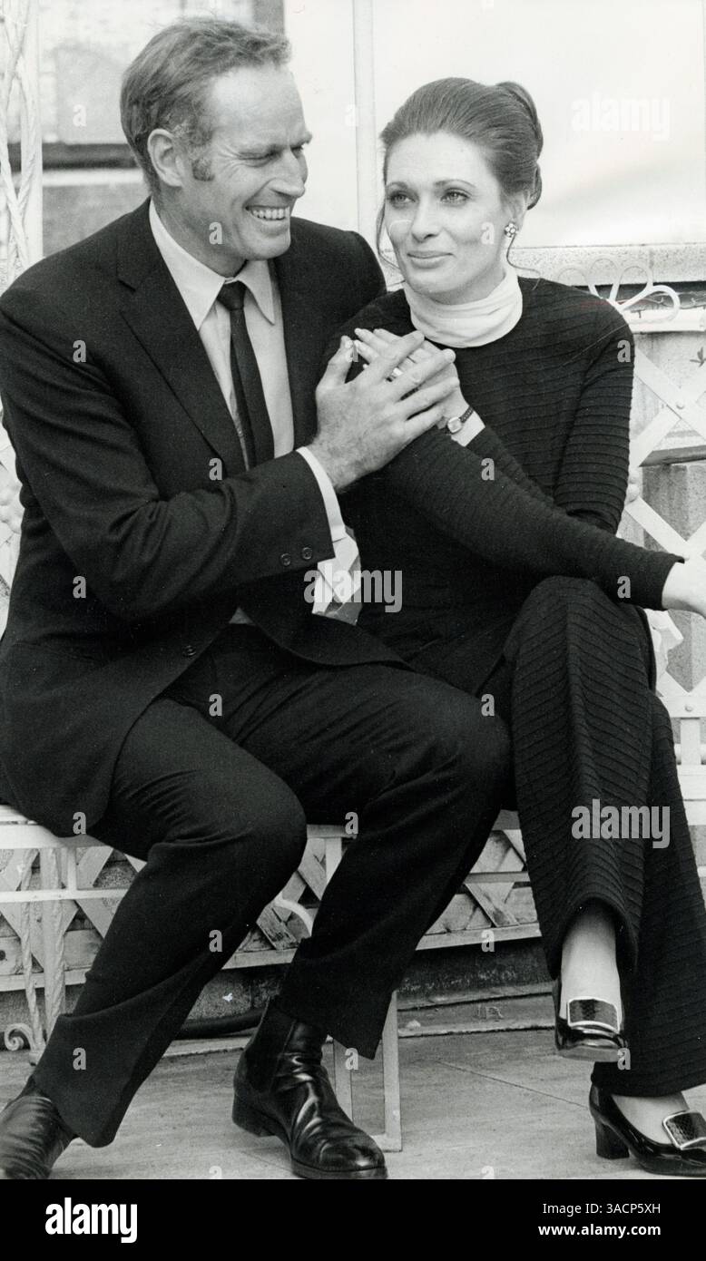 Charlton Heston with "Antony and Cleopatra" co-star Hildegarde Neil ...