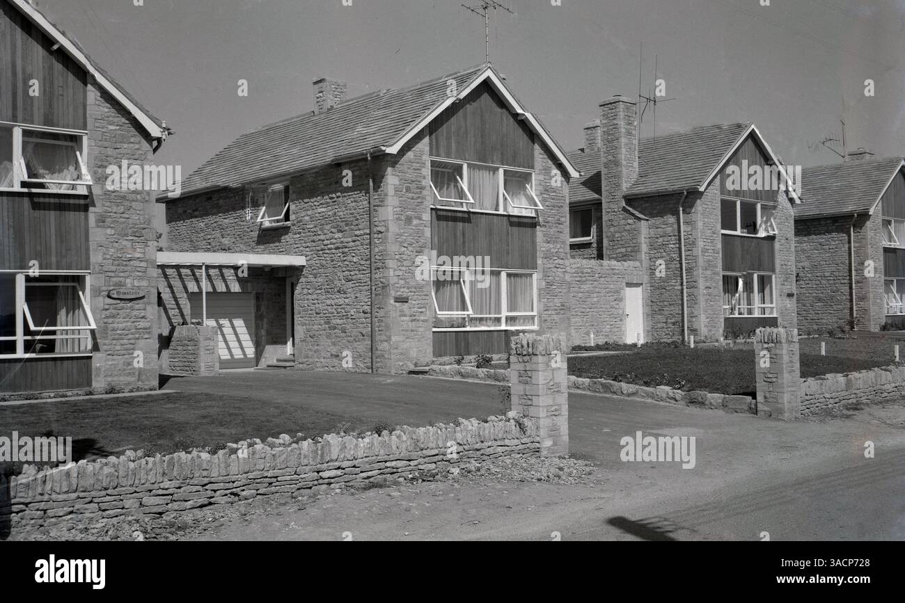 1960s, historical, new modern houses, link-detached near Witney, Oxford ...
