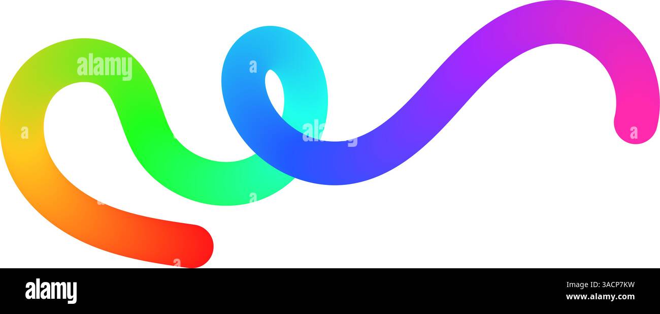 Abstract wavy gradient background with colorful squiggle lines, neon ribbon shapes, fluid swirl ...