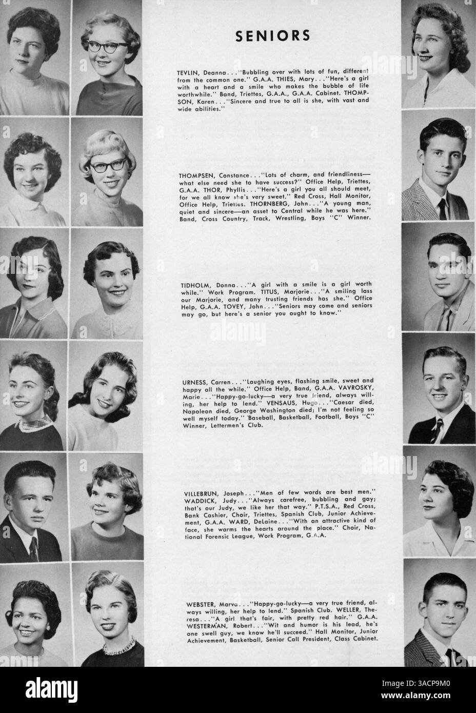 This 1958 'Centralian' yearbook features the academic, athletic, and ...