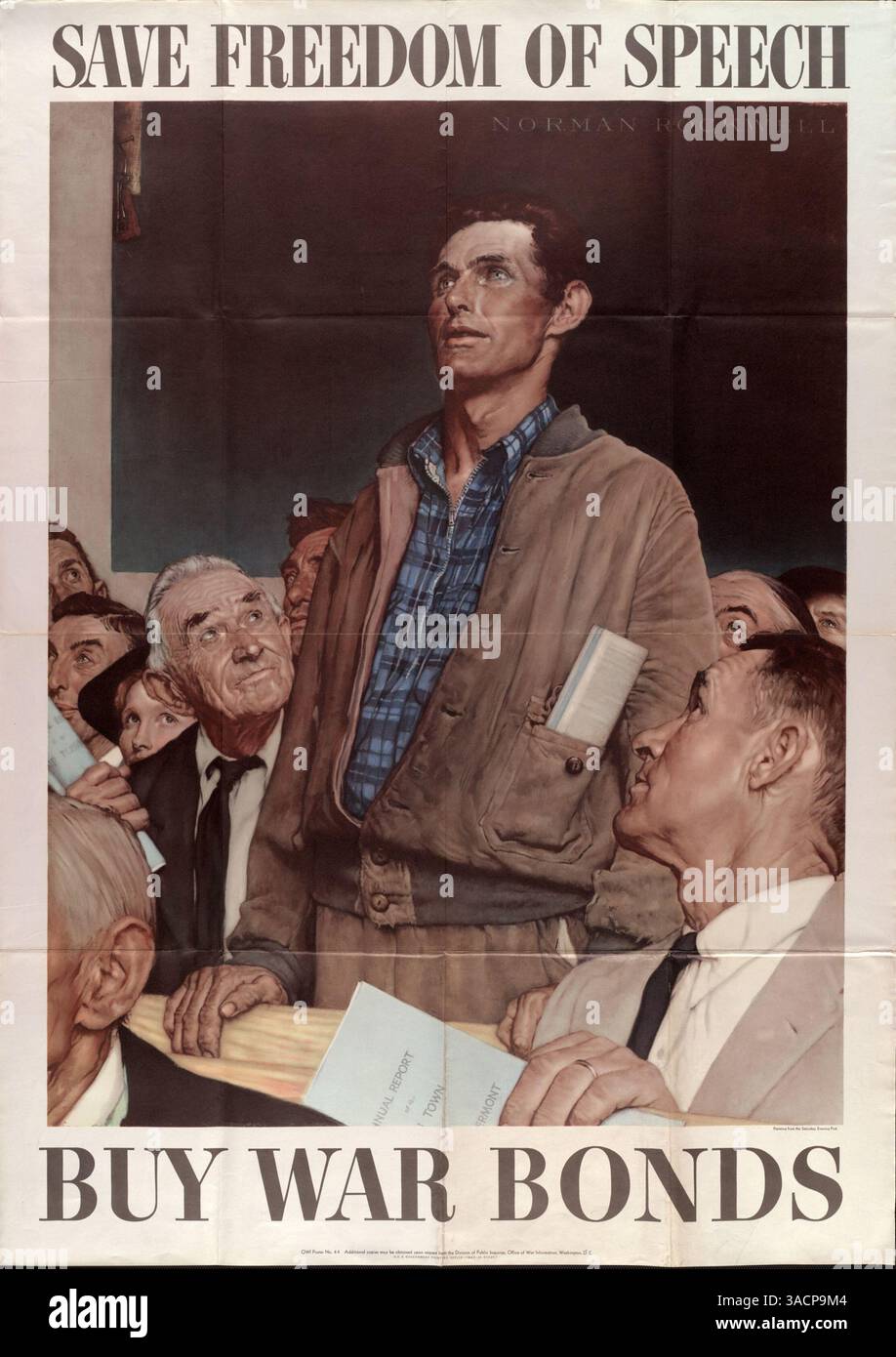 The 'Save Freedom of Speech – Buy War Bonds' poster, based on Norman ...