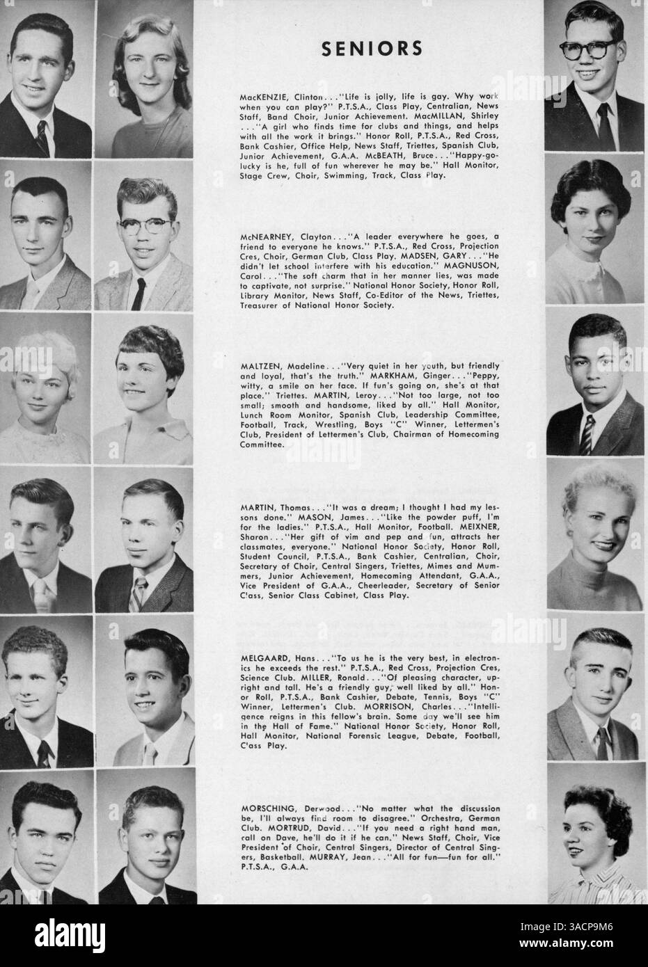 This 1958 'Centralian' yearbook showcases the academic, athletic, and ...