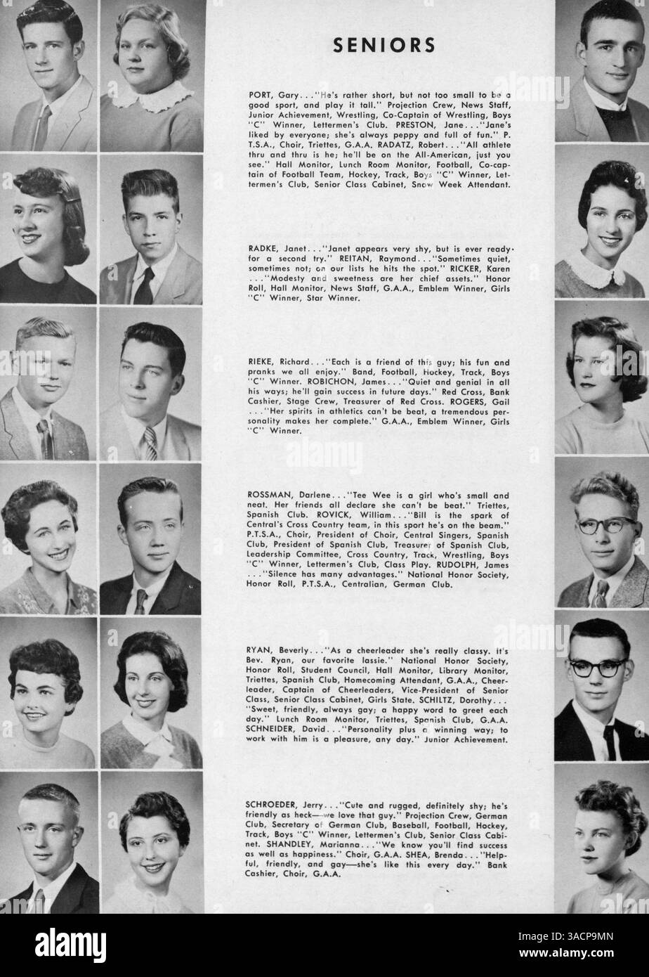 The 1958 'Centralian' yearbook from Central High School features ...