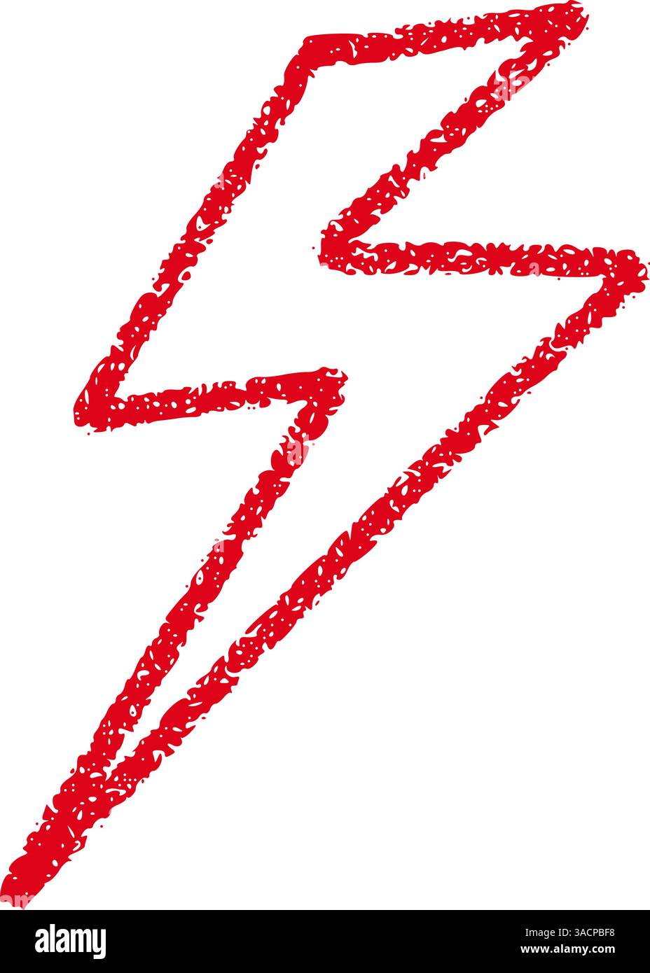 Red Hand-drawn doodle elements lightning, thunderbolt sketchy crayon ...