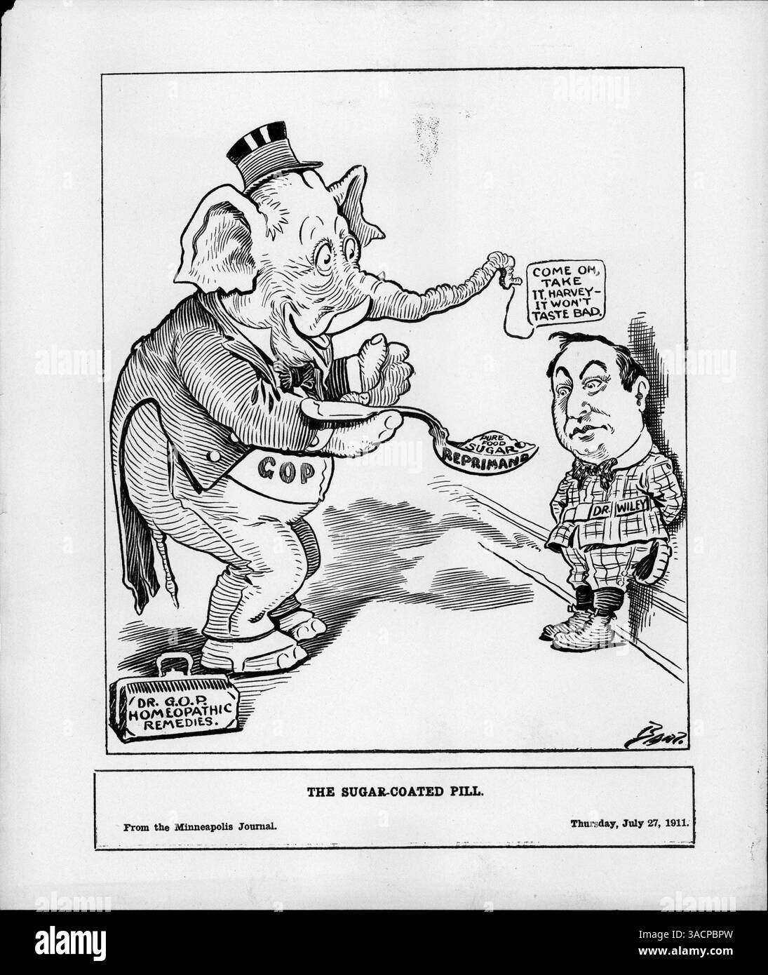 The republican elephant reprimands dr harvey wiley hi-res stock ...