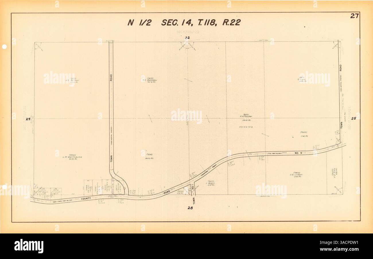 Detailed maps of the villages of Medicine Lake and Plymouth, including ...