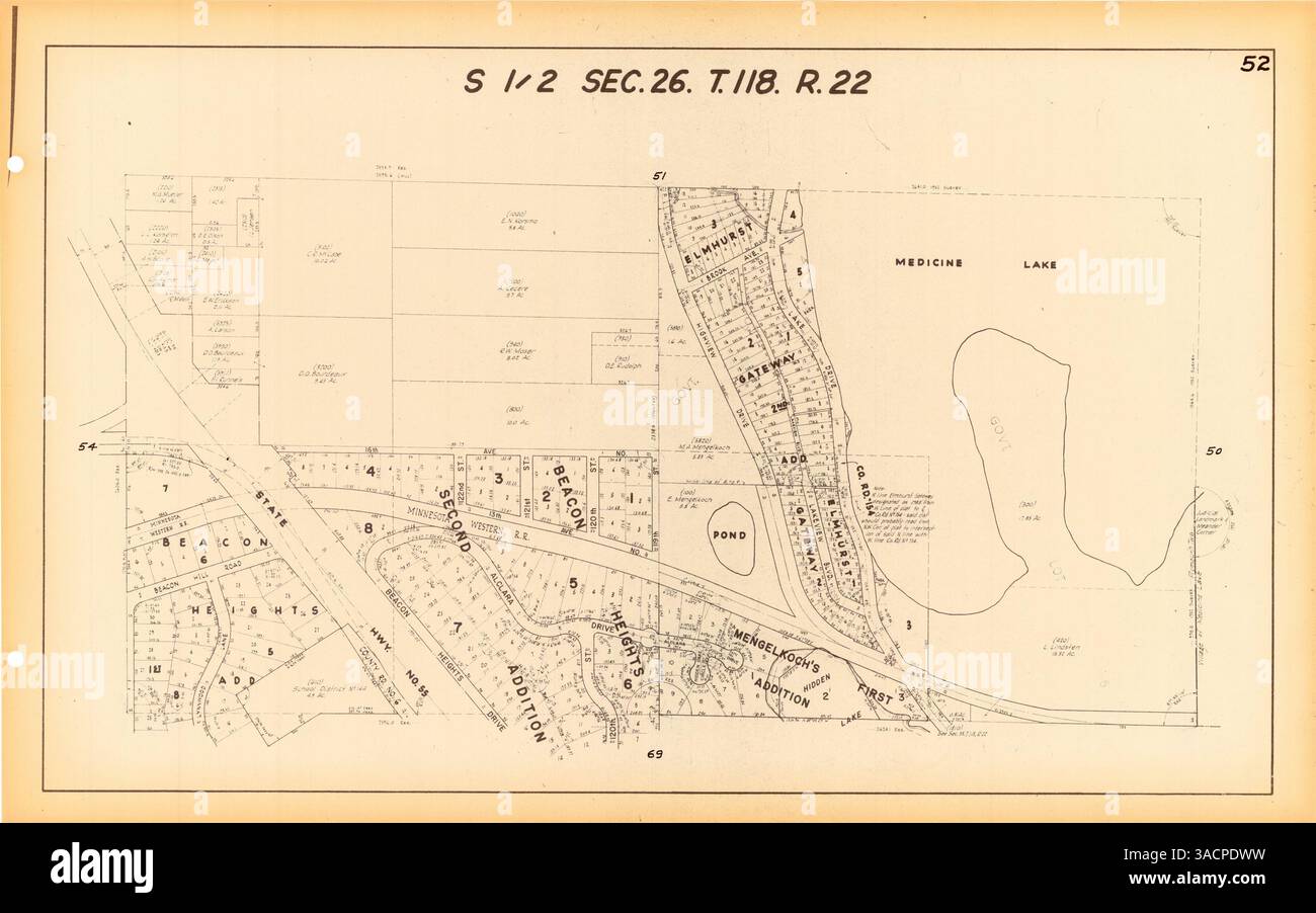 Maps of medicine lake and plymouth villages in hennepin county hi-res ...