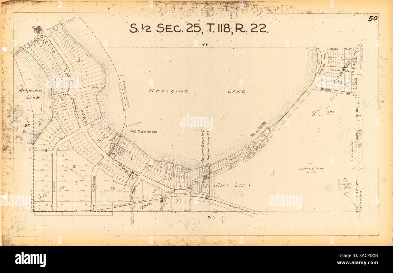 This collection of maps highlights Medicine Lake and Plymouth villages ...