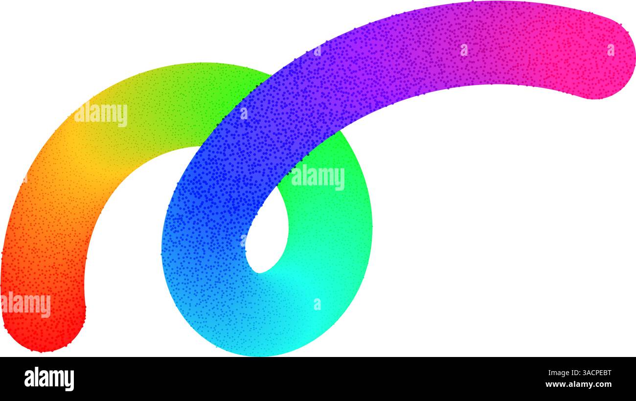 Abstract wavy gradient background with colorful squiggle lines, neon ribbon shapes, fluid swirl ...