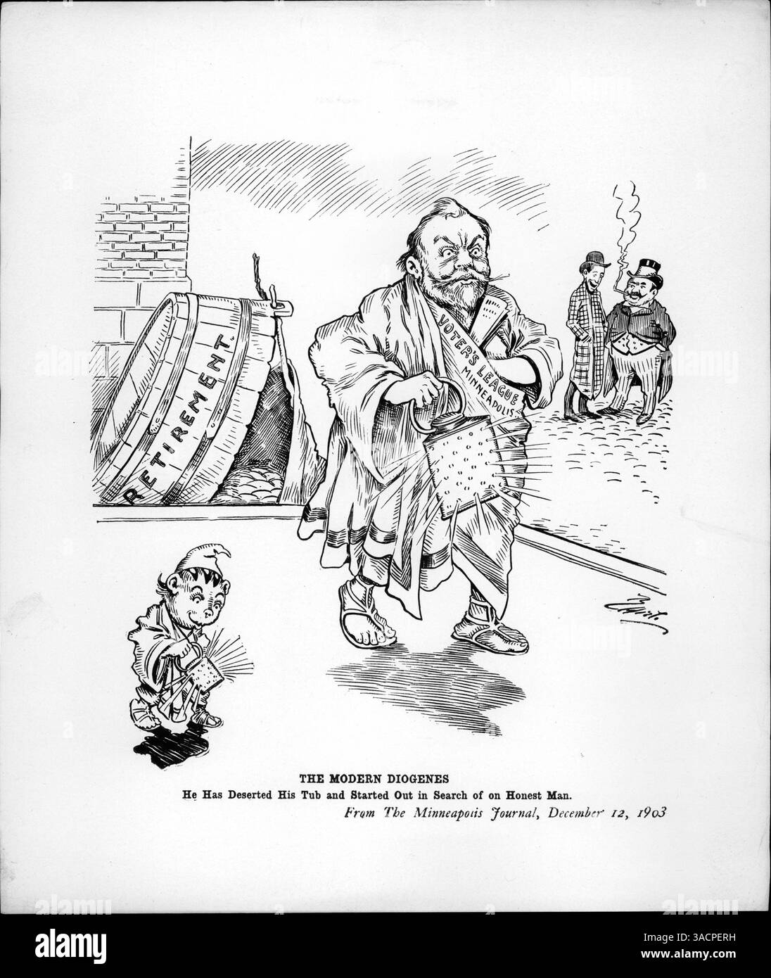 Portrayed as diogenes in a toga carrying a lantern hi-res stock ...