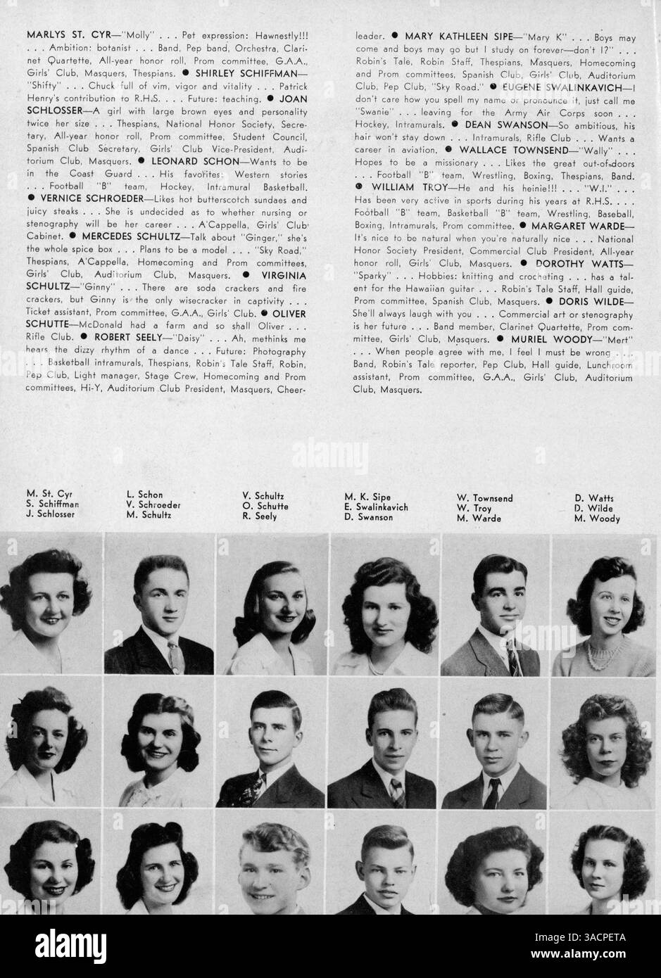 This 1944 robbinsdale high school yearbook documents the activities hi ...