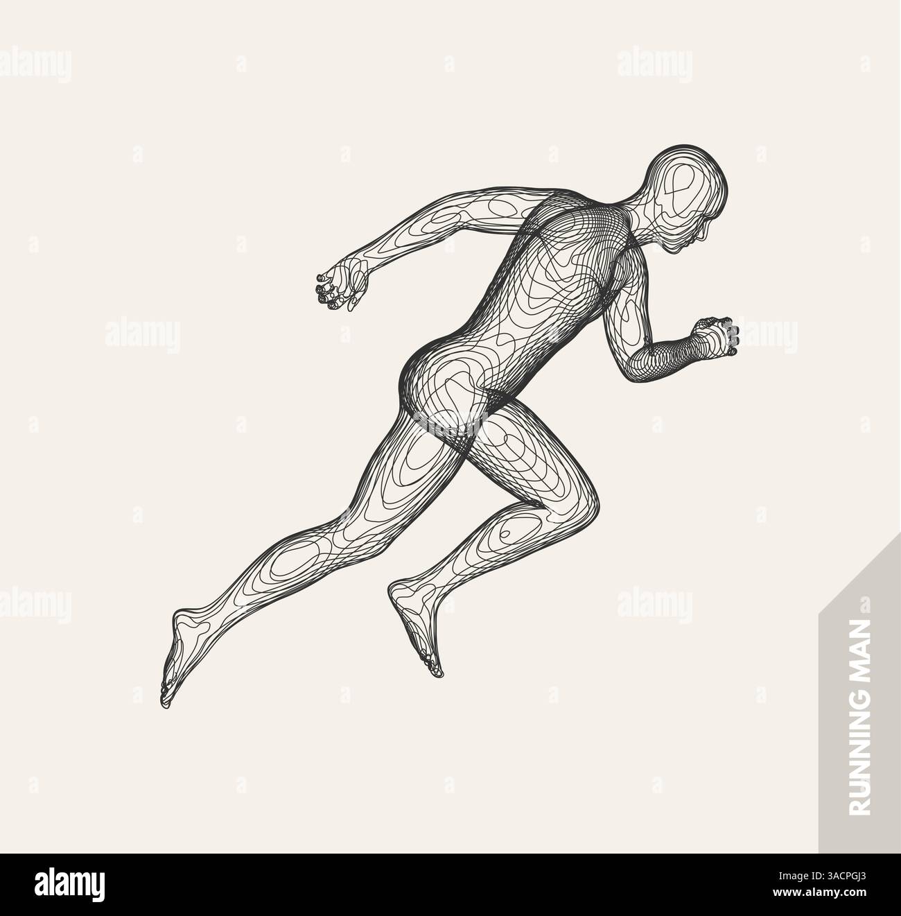 3d running man. Design for sport, business, science and technology ...