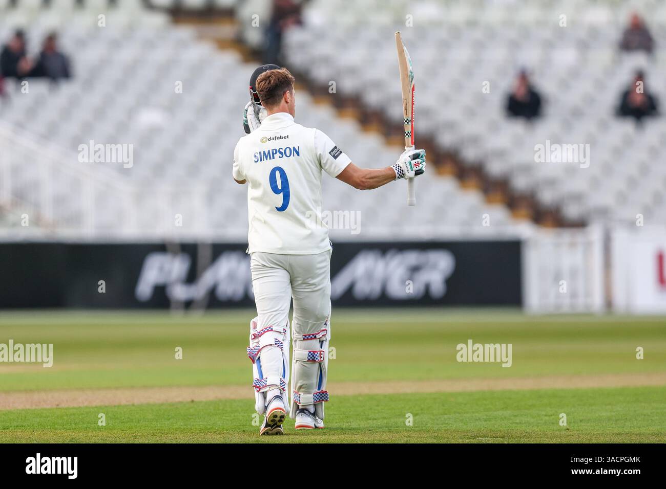 #9, John Simpson of Sussex celebrates his century during the Rothesay ...