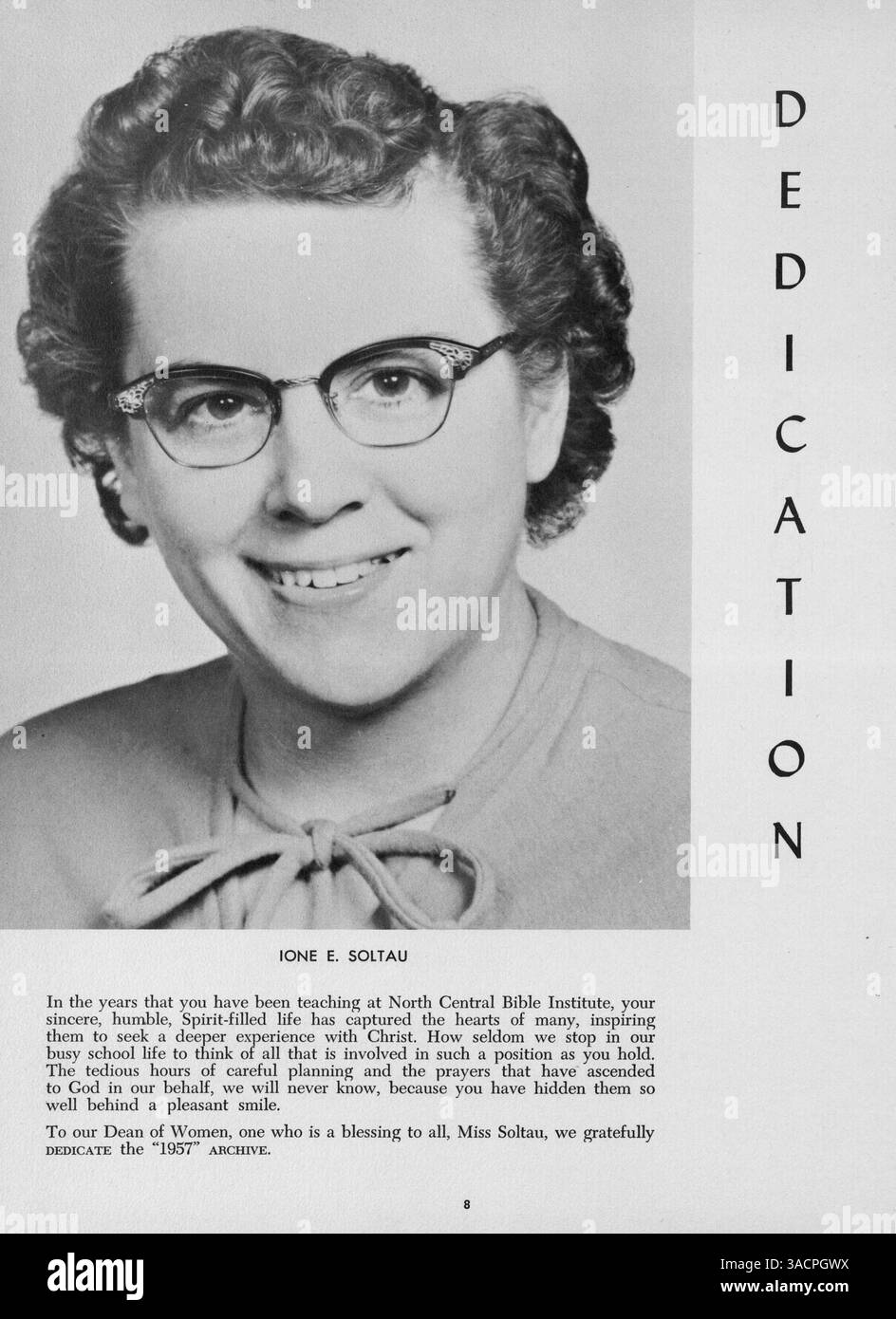 The 1957 yearbook from North Central Bible Institute features students ...