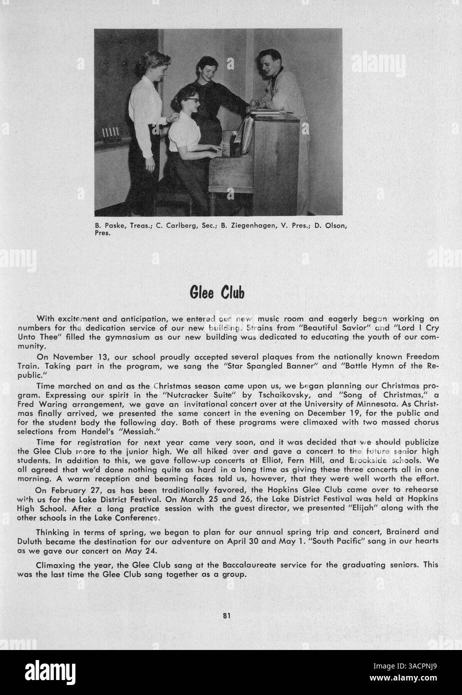 The 1957 echowan yearbook documents key events hi-res stock photography ...