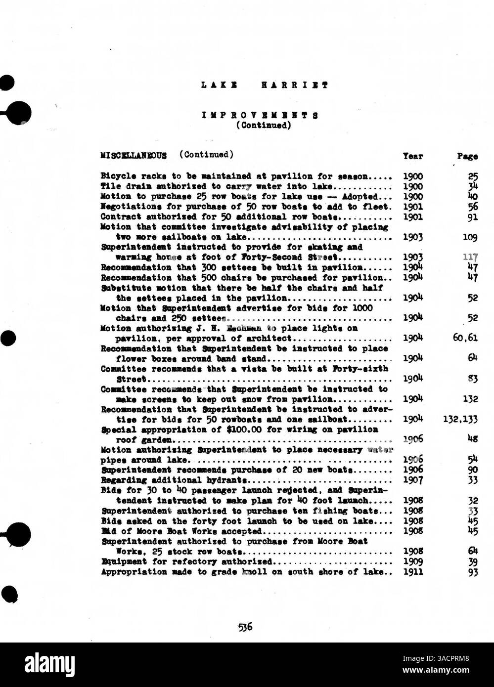 The wpa index for the minneapolis park board proceedings hi-res stock ...