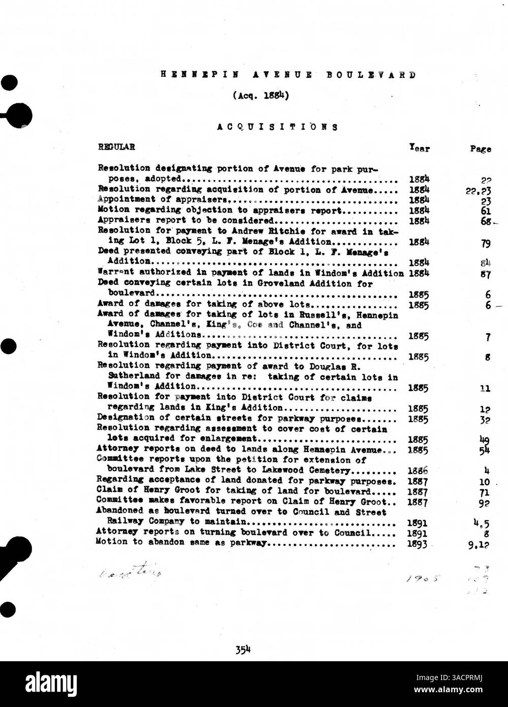 The wpa index for the minneapolis park board proceedings hi-res stock ...