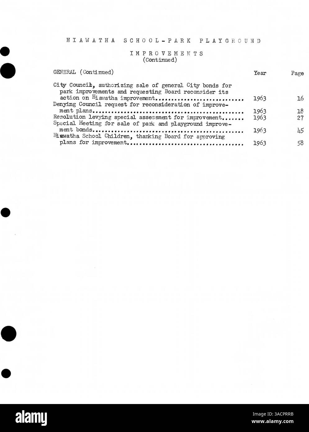 This WPA index documents the Minneapolis Park Board proceedings from ...
