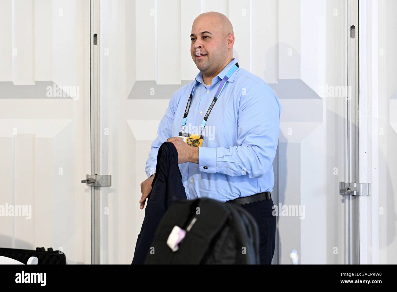 Pittsburgh Steelers general manager Omar Khan meets with reporters at ...
