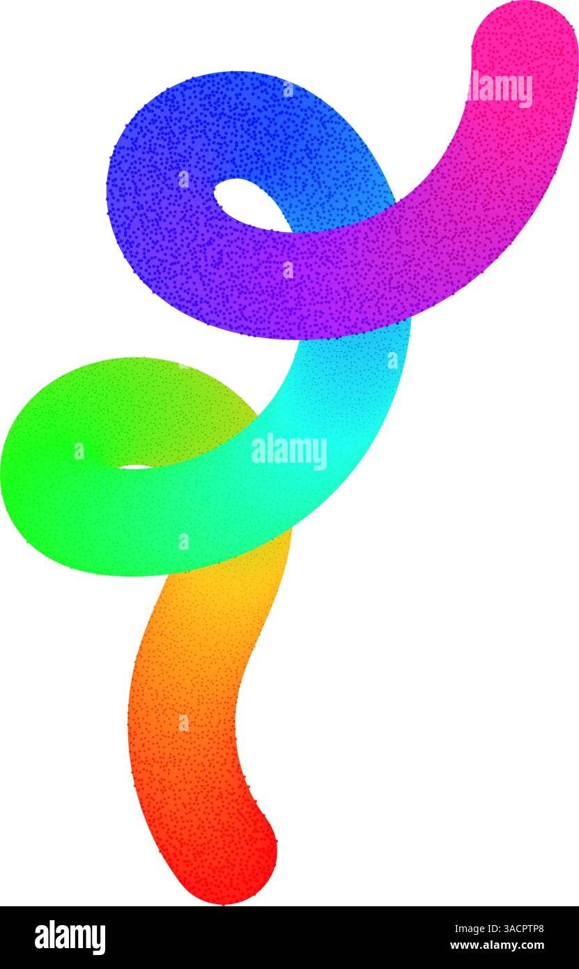 Abstract wavy gradient background with colorful squiggle lines, neon ribbon shapes, fluid swirl ...