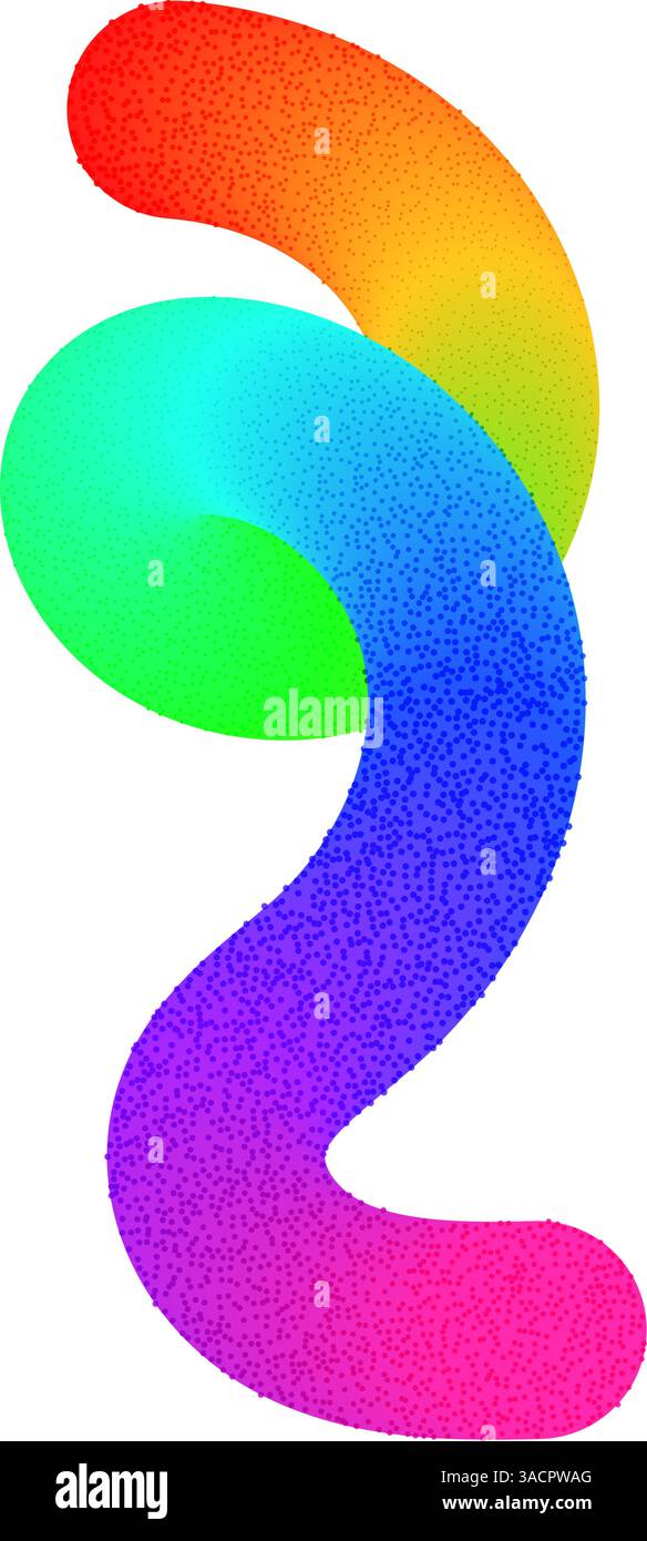 Abstract wavy gradient background with colorful squiggle lines, neon ribbon shapes, fluid swirl ...