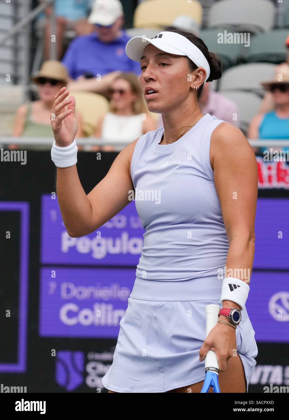 April 4, 2025: Jessica Pegula (USA) defeated Danielle Collins (USA) 1-6 ...