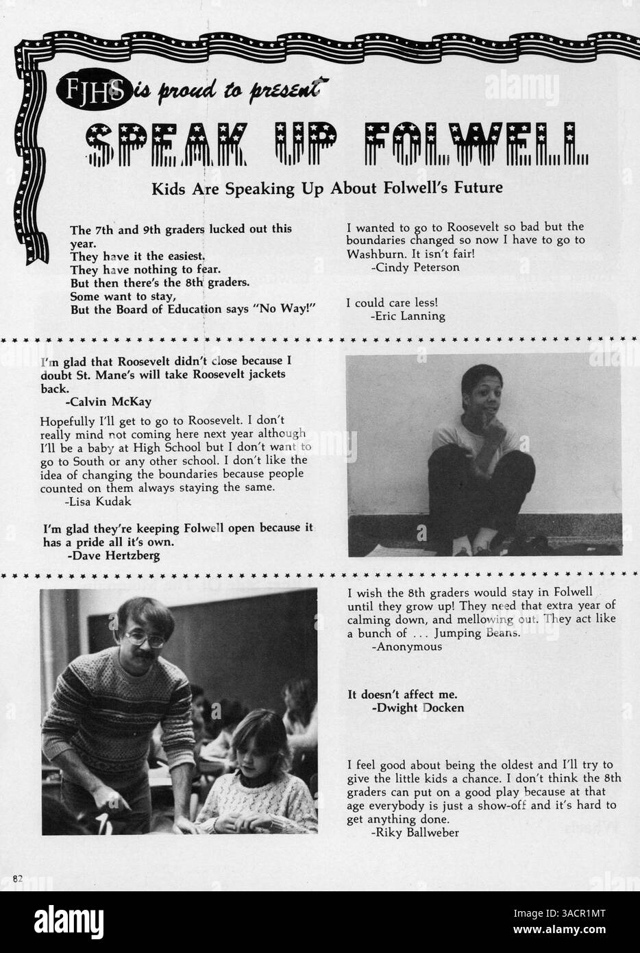 The 1982 Folwell Jr. High yearbook showcases students, teachers, and ...