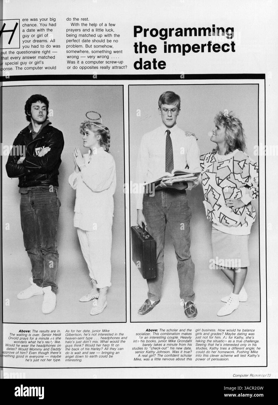 Documenting the key moments of the 1985 1986 school year hi-res stock ...