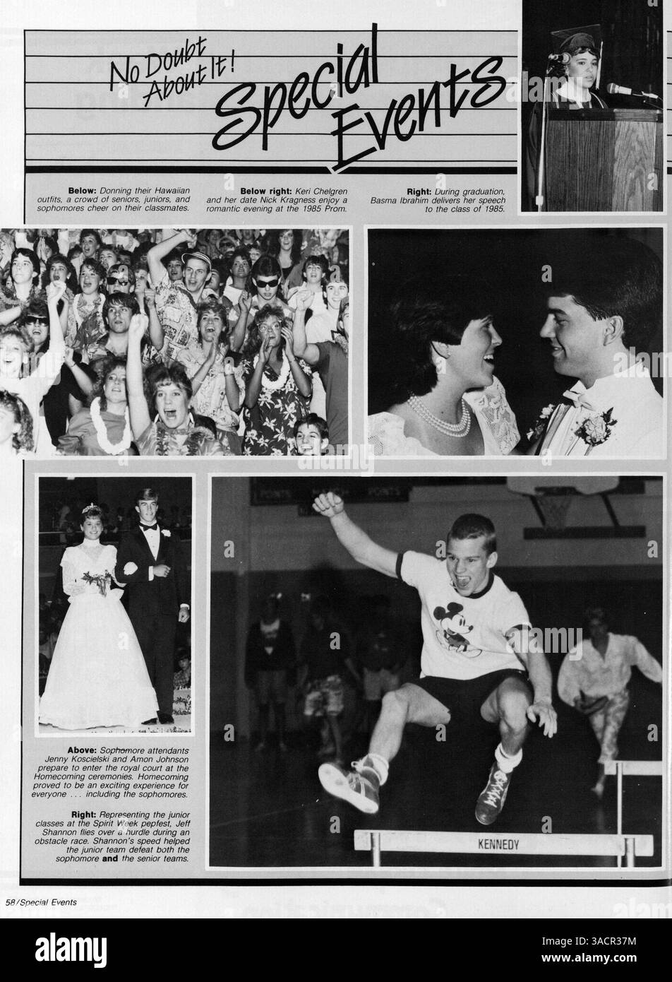 Club participation that defined the 1985 1986 school year hi-res stock ...