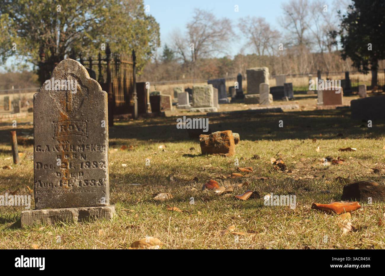 Bullard TX - January 11, 2025: Historic Headstones at Larissa Cemetery ...