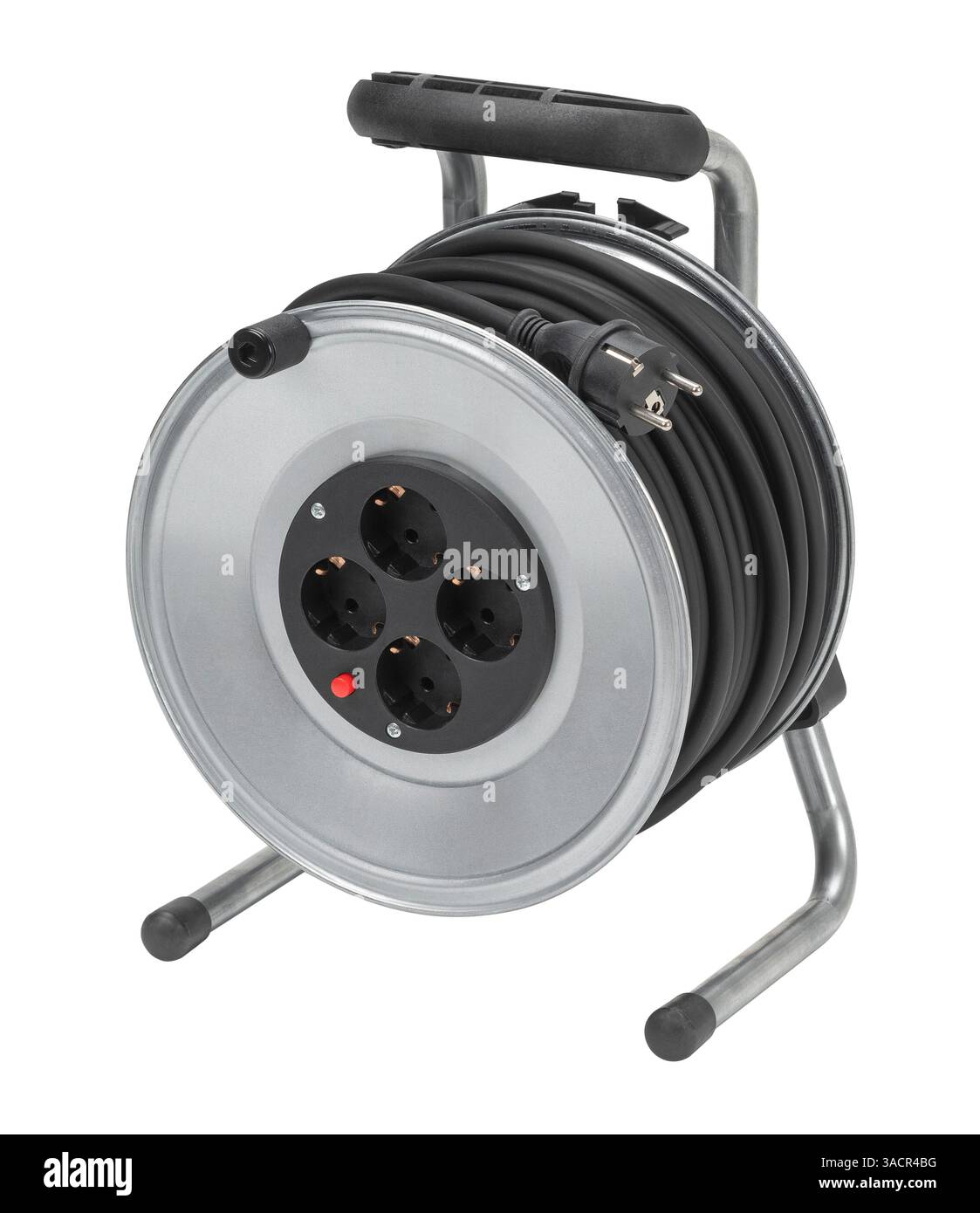 Rolled up cable reel isolated in white back Stock Photo - Alamy