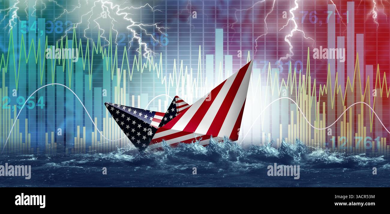US Financial risk and investment danger as stock market turbulence ...