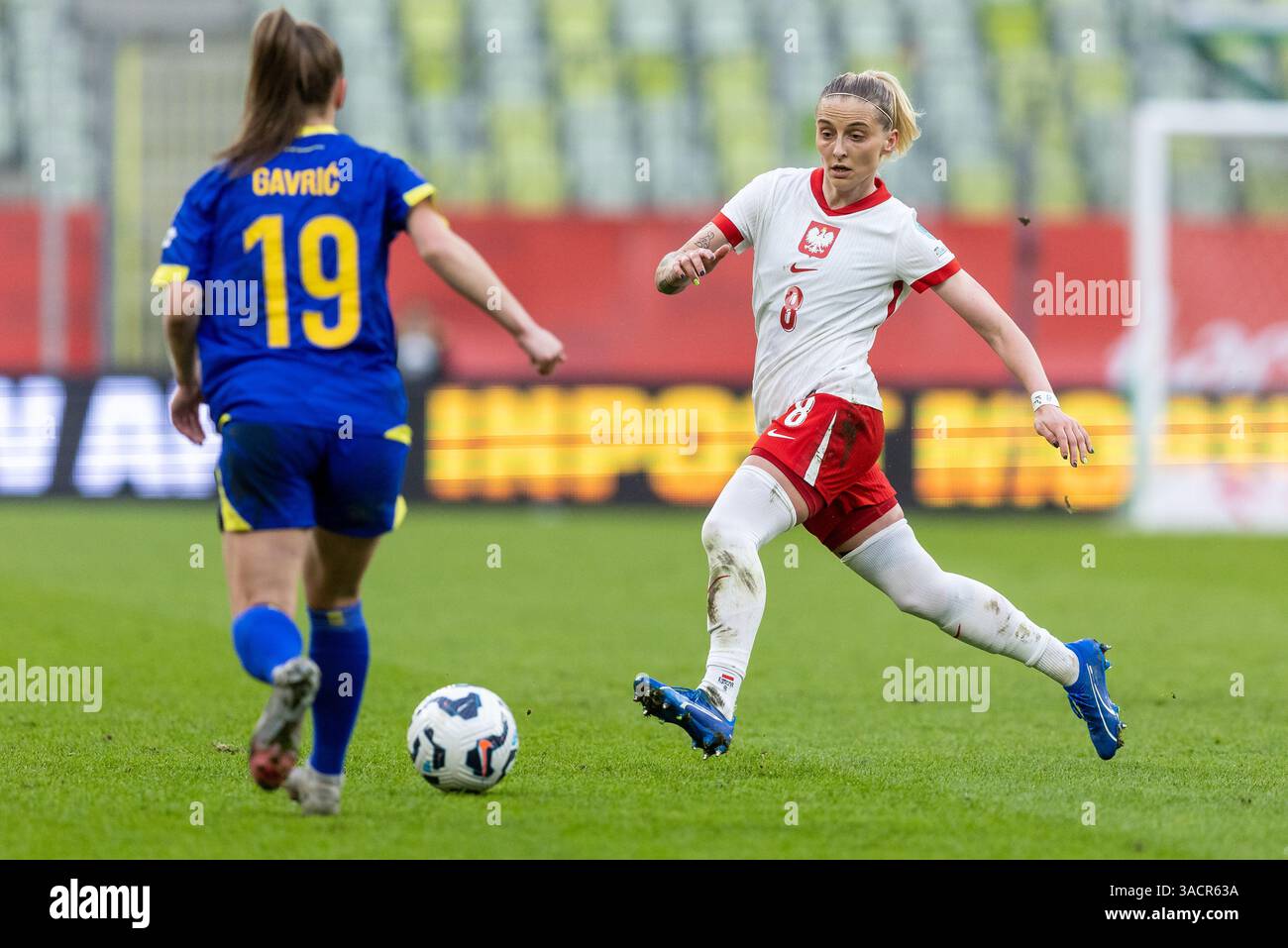 Gdansk Stadium, Gdansk, Poland. 4th Apr, 2025. Womens Nations League ...