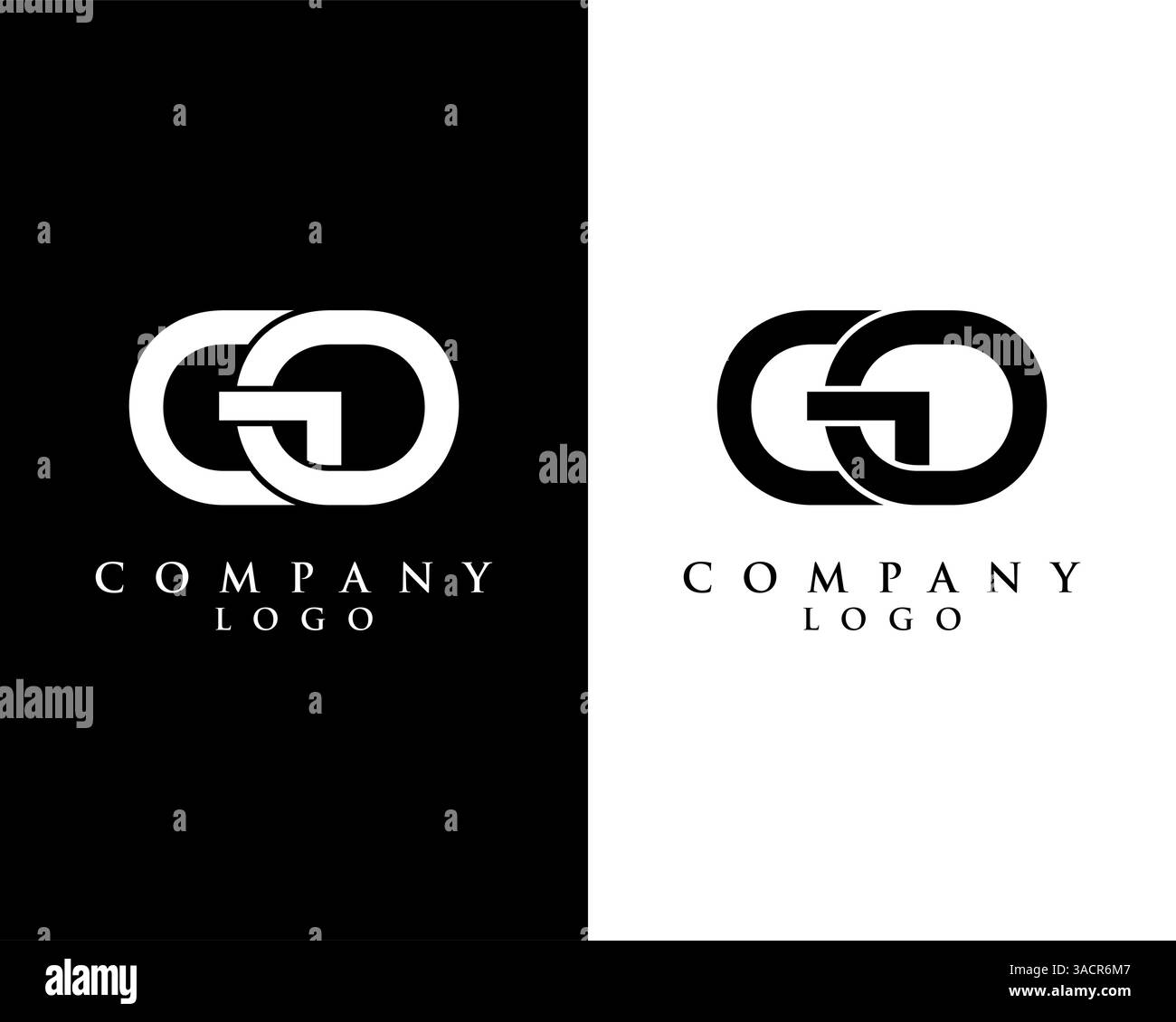 Initial Letter GO, OG Logo Template Design vector Stock Vector Image ...