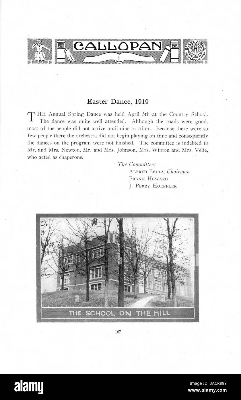 The 1919 Blake Yearbook, 'The Callopan,' features student portraits ...