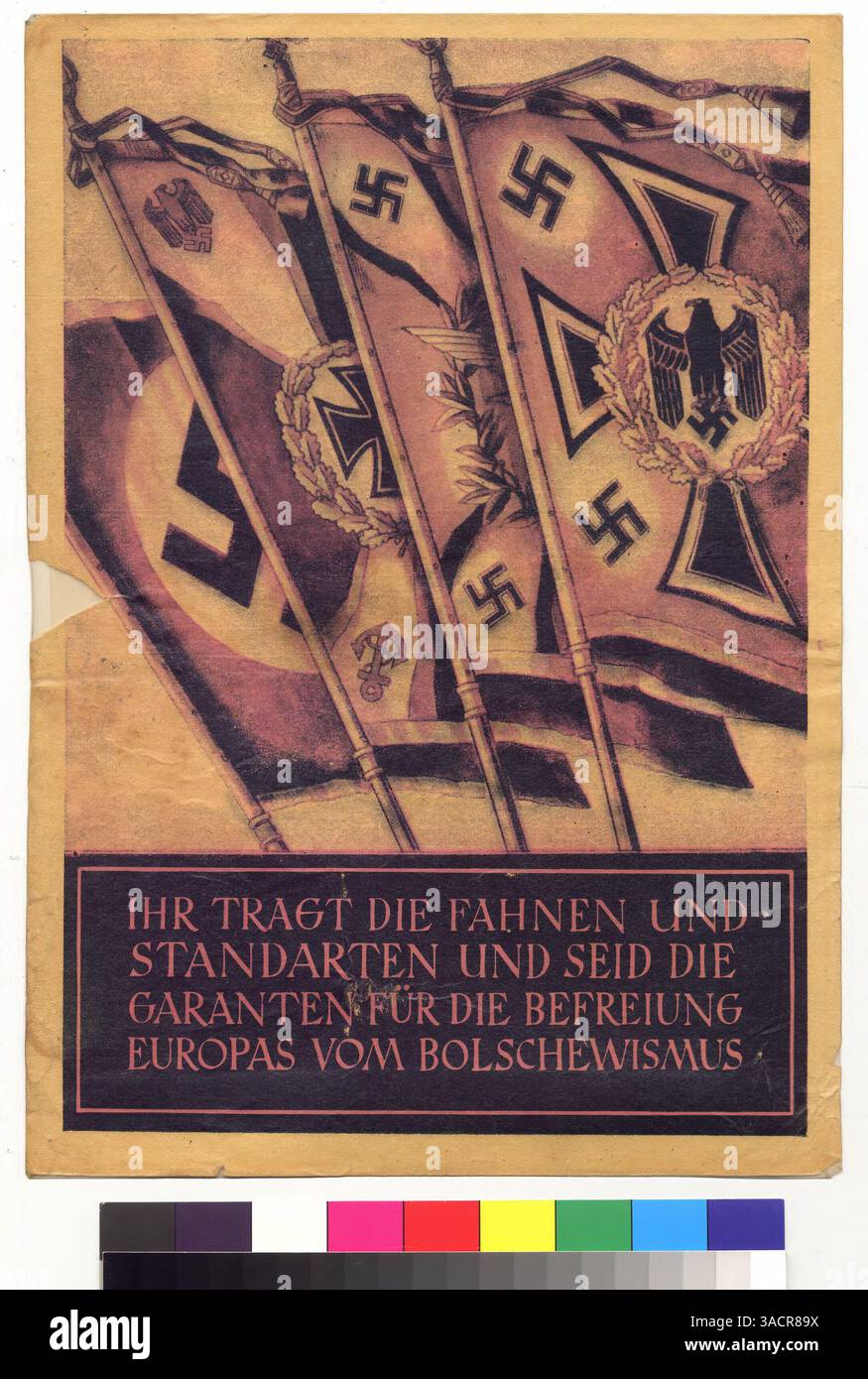 A series of Nazi flags wave in this image depicting the political ...