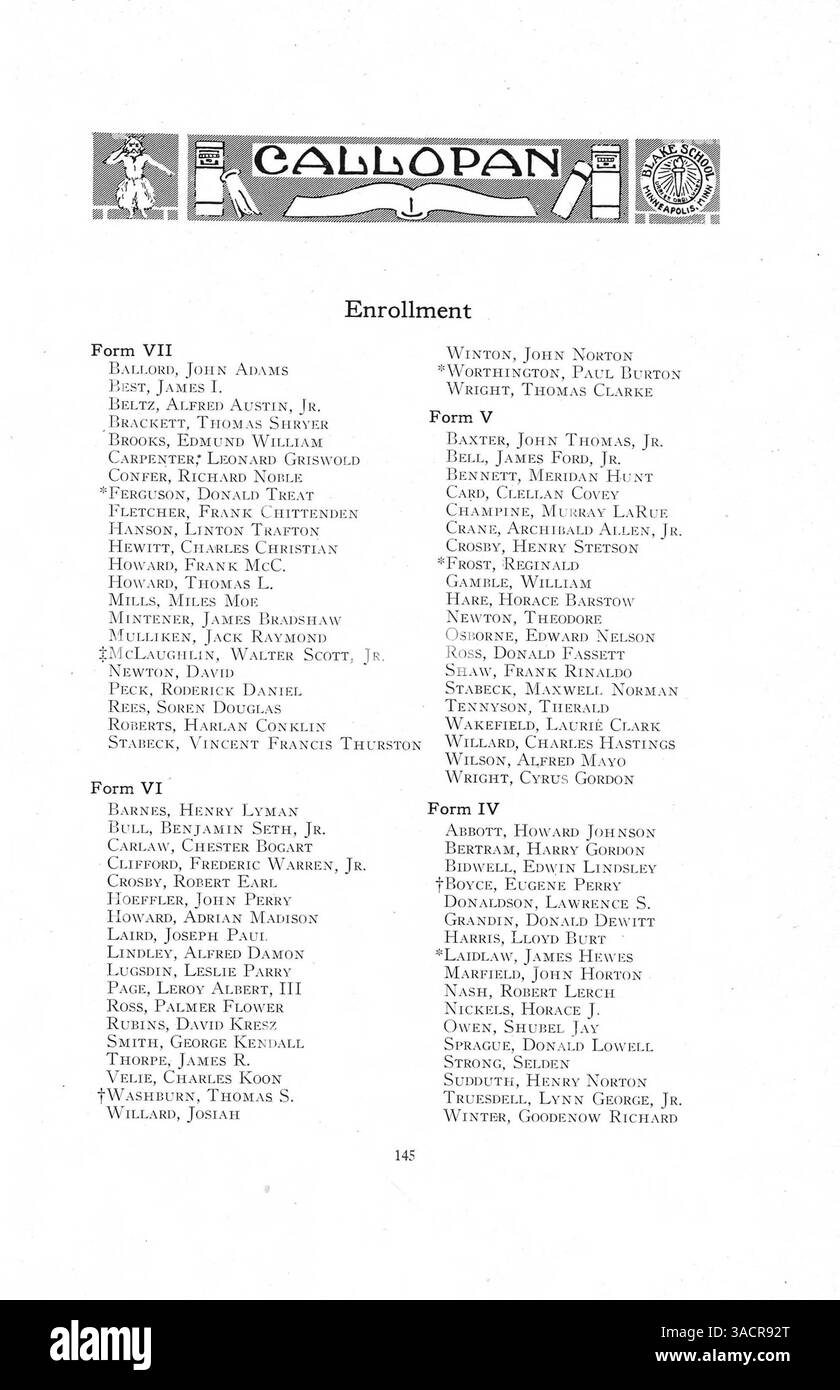 Other important activities from the 1918 1919 school year hi-res stock ...