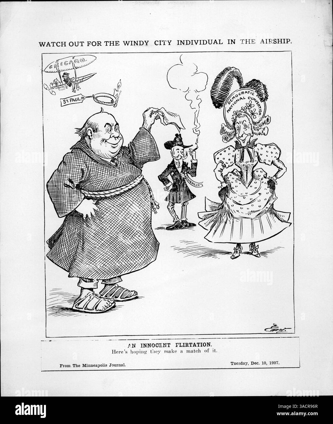 This political cartoon depicts St. Paul waving at the Democratic ...