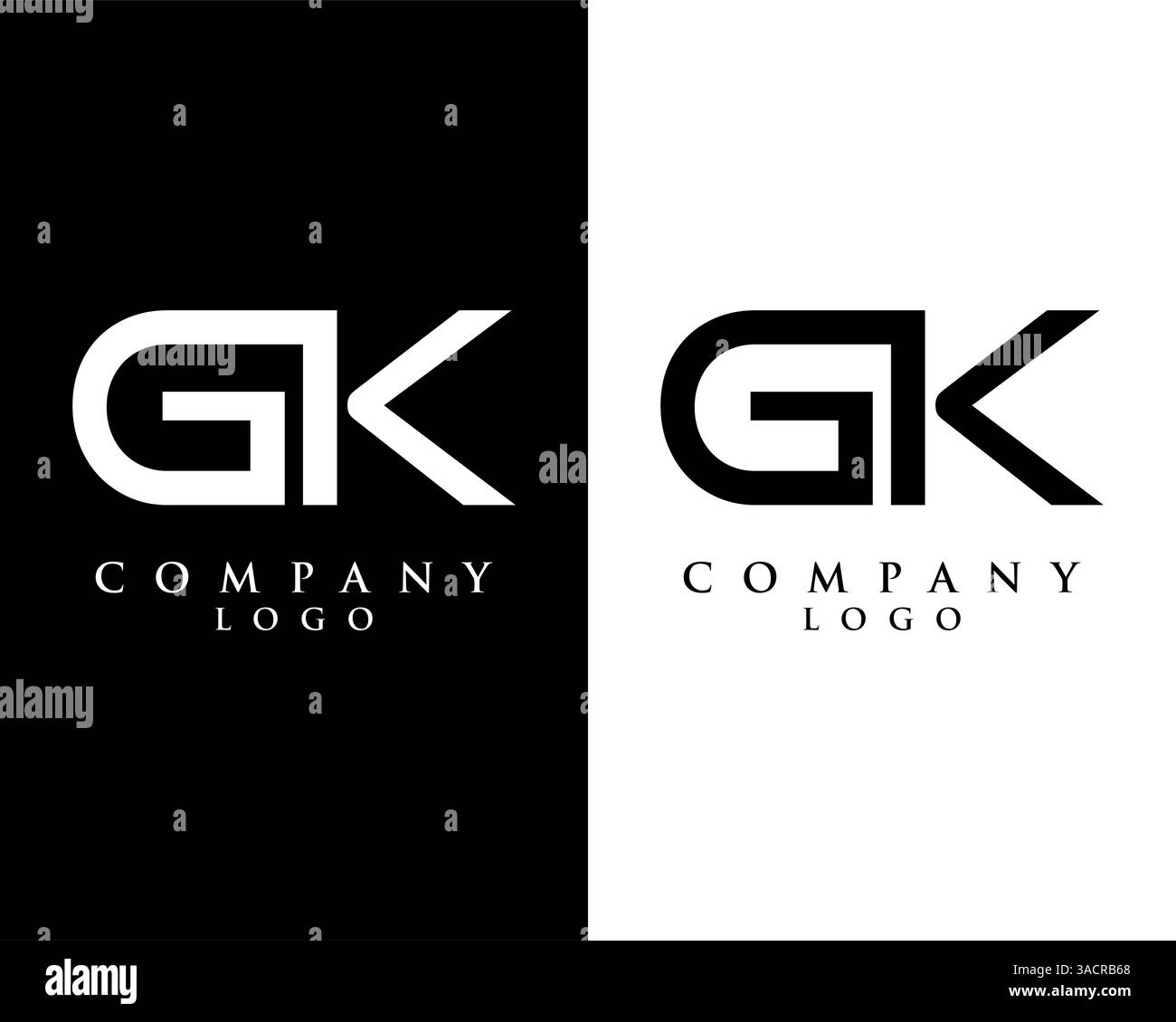 Initial Letter GK, KG Logo Template Design vector Stock Vector Image ...