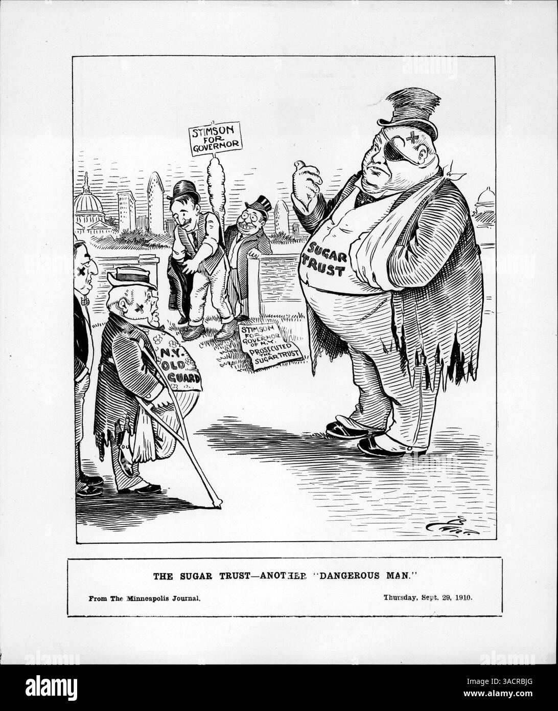 Theodore roosevelt cartoon trust Black and White Stock Photos & Images ...