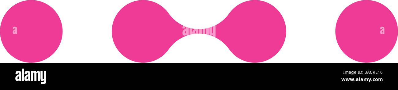 Pink circle blob connect pattern. Organic morphing shapes and logo dots ...