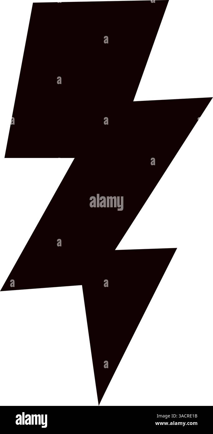 Thunder hand style comic energy flash. Drawn lightning bolt electric ...