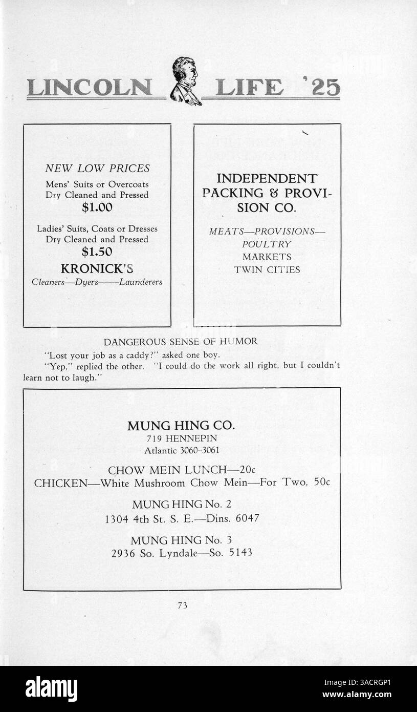 This 1925 yearbook from Lincoln Jr. High documents the students ...