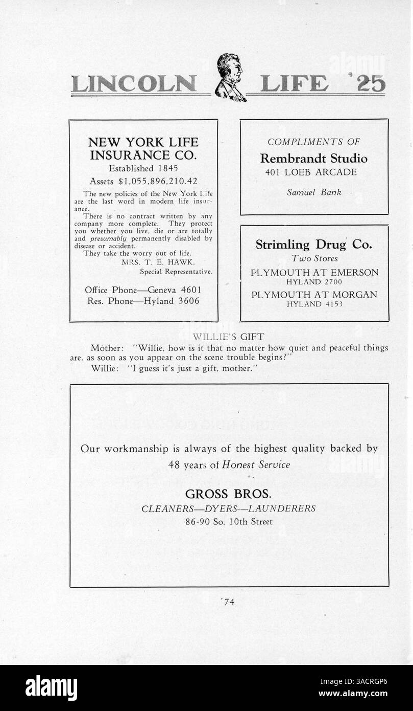 The Lincoln Jr. High Yearbook of 1925 features students, teachers, and ...