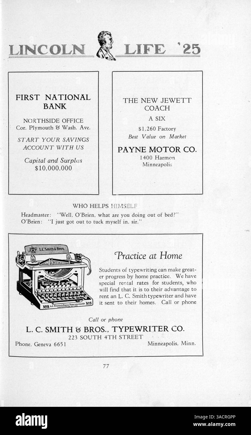 The 1925 Lincoln Jr. High yearbook documents the school year, including ...