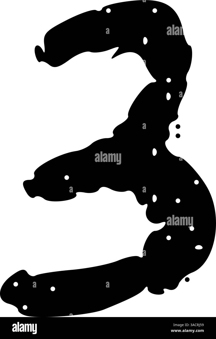 Hand-drawn numbers with brush strokes and spray ink texture, grunge ...