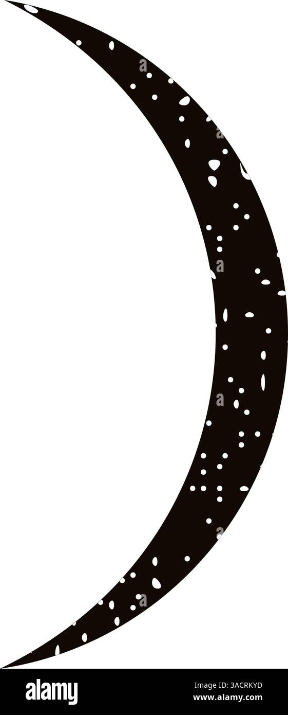 Lunar moon phases with crescent, half, and full cycle, celestial night ...