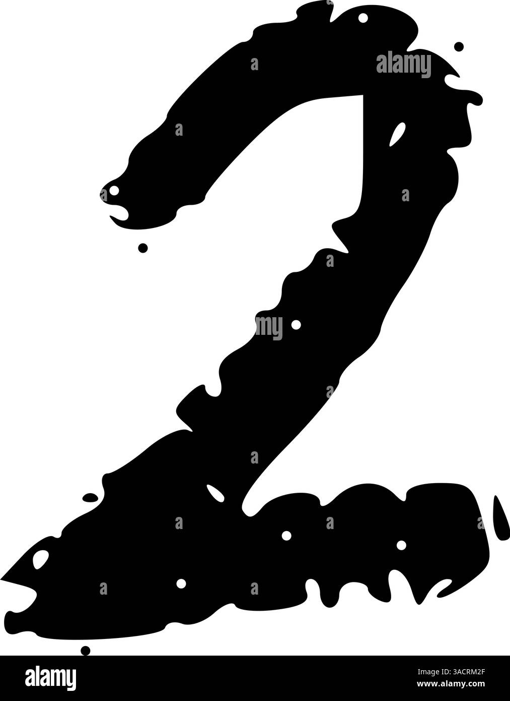 Hand-drawn numbers with brush strokes and spray ink texture, grunge ...