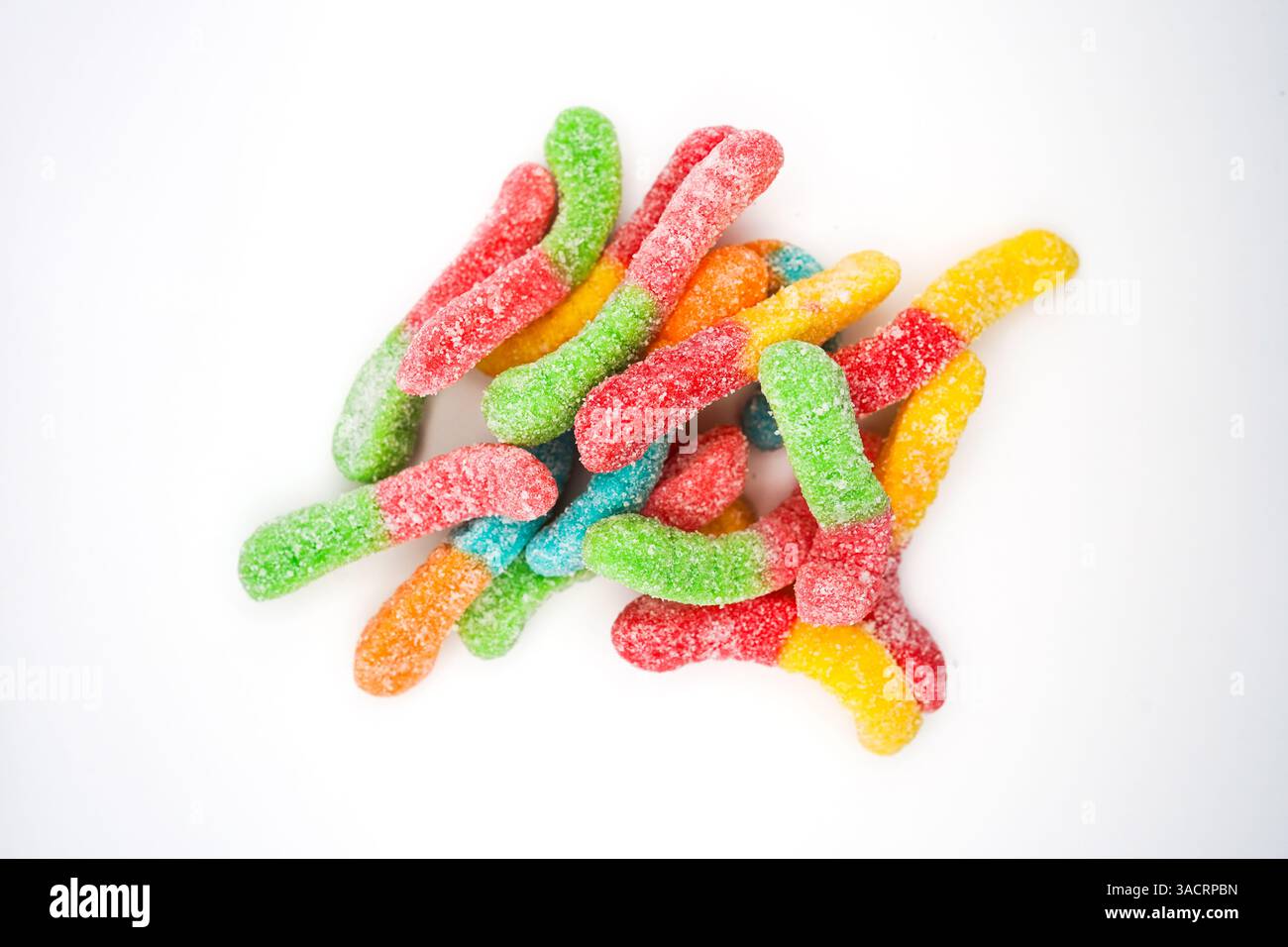 Multi Colored Sour Gummy Worm Candy Stock Photo - Alamy