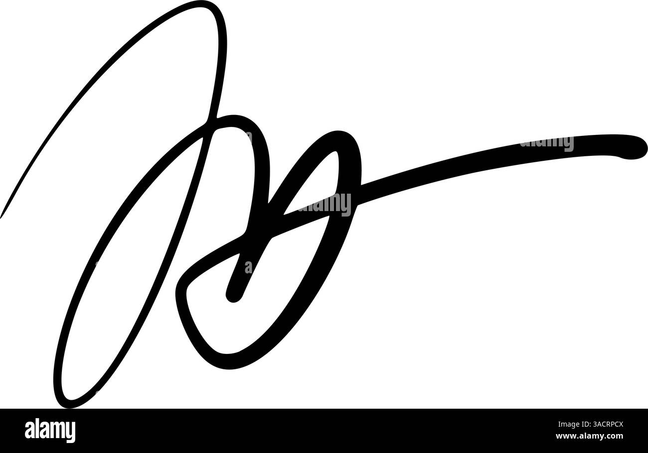 Handwritten signature name sign with random letter forms. Fake ...